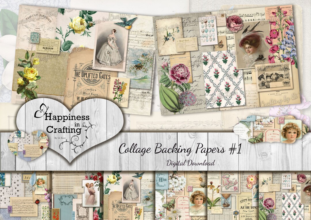 Collage Backing Papers # 1 - Instant Digital Download, Printable ...