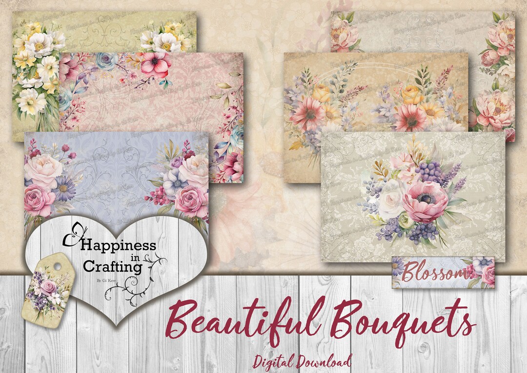 Beautiful Bouquets - Instant Digital Download, Printable, Digital Kit ...
