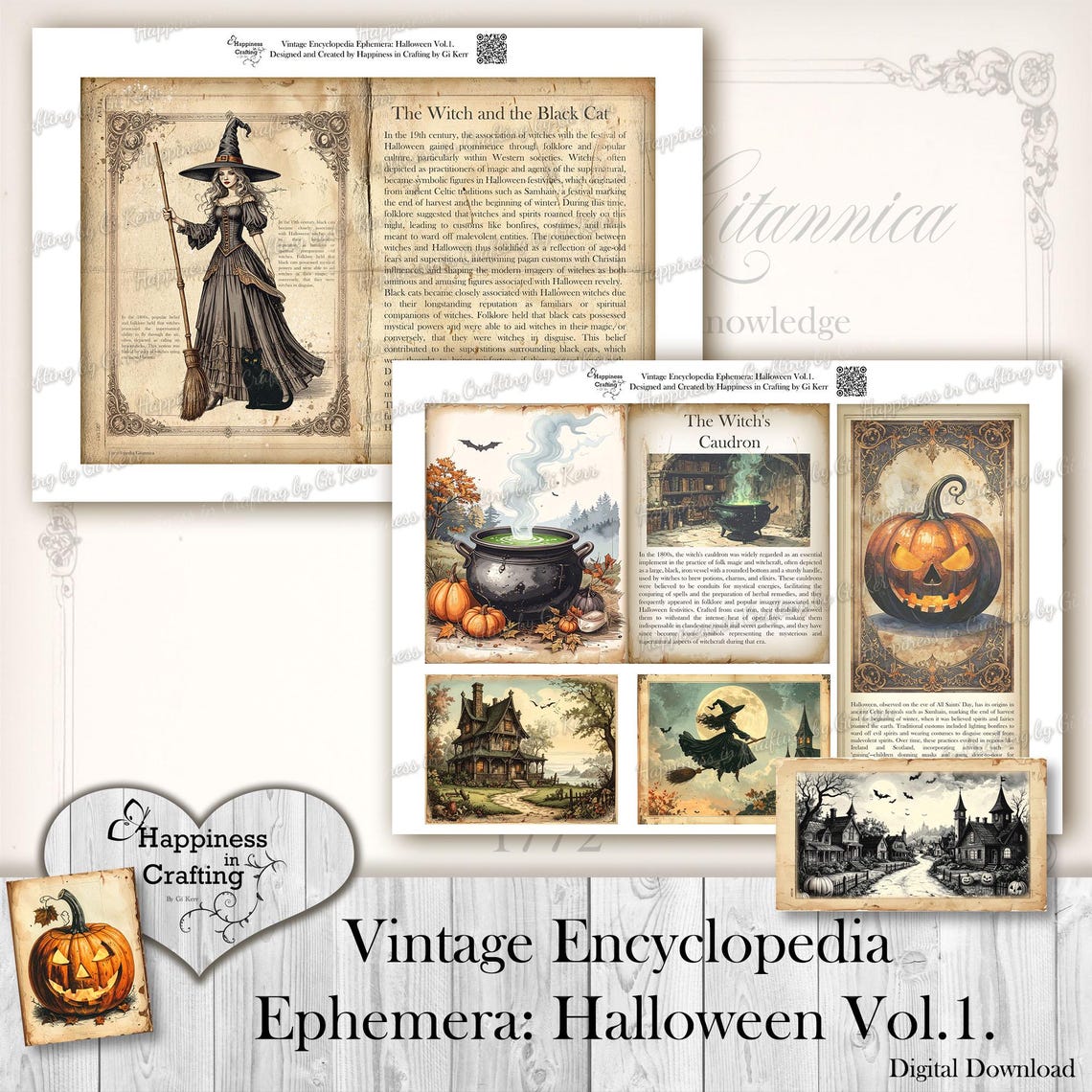 Vintage Encyclopedia Ephemera Halloween Vol.1. - Instant Digital ...