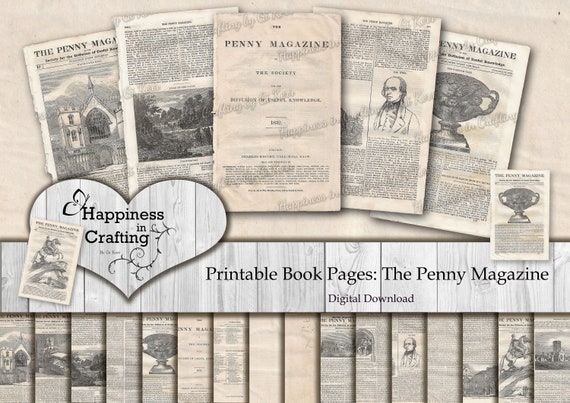 Printable Book Pages: the Penny Magazine Instant Digital - Etsy