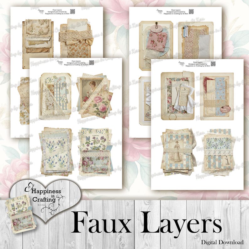 Faux Layers - Instant Digital Download, Printable, Digital Kit for Junk ...