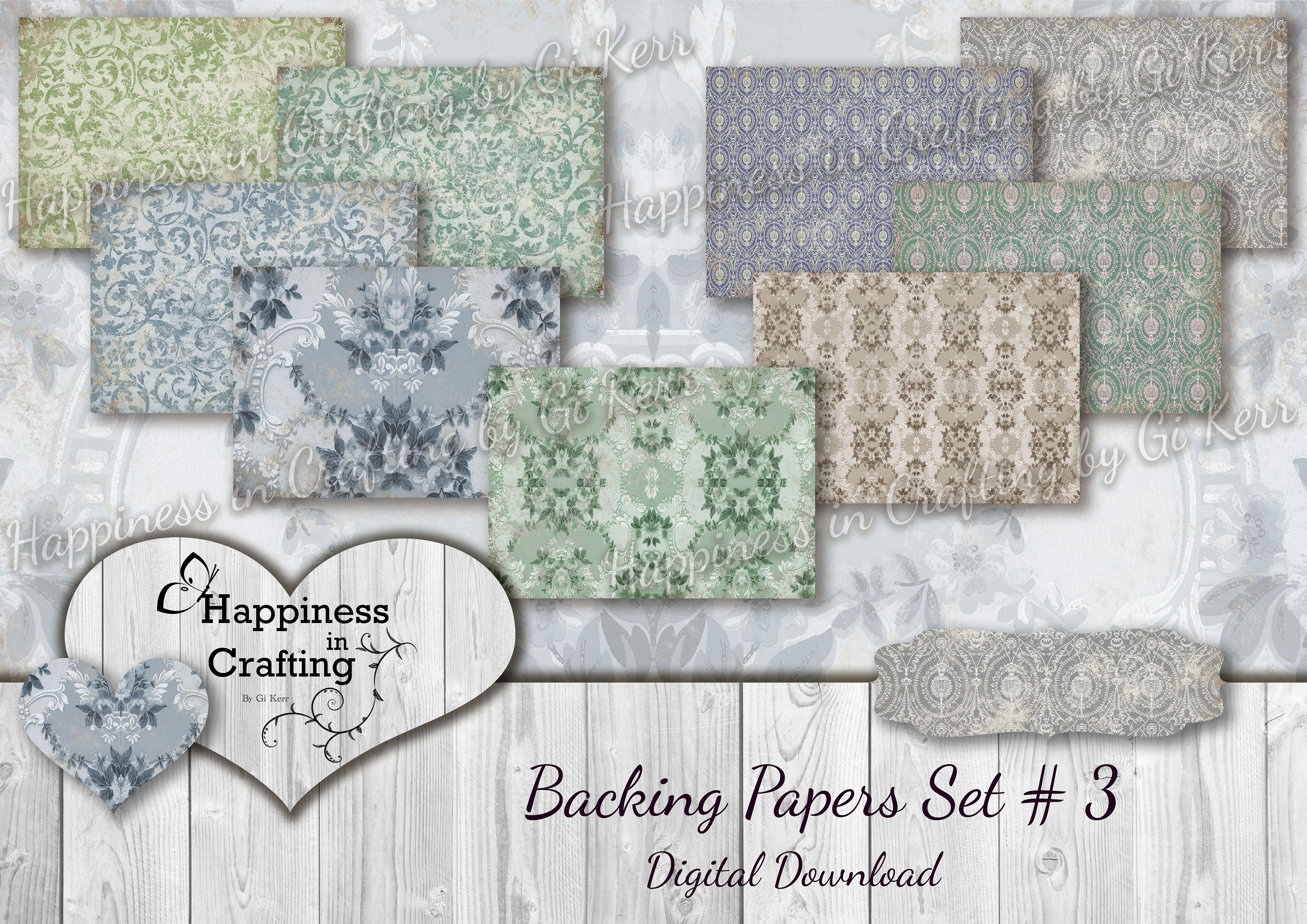 Backing Papers Set 3 Instant Digital Download Printable - Etsy