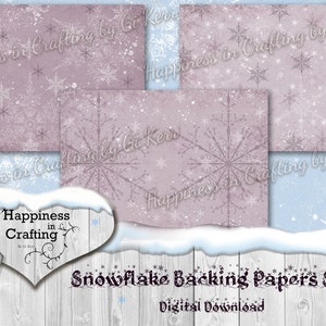 Snowflake Backing Papers Set # 1 - Instant Digital Download, Printable ...