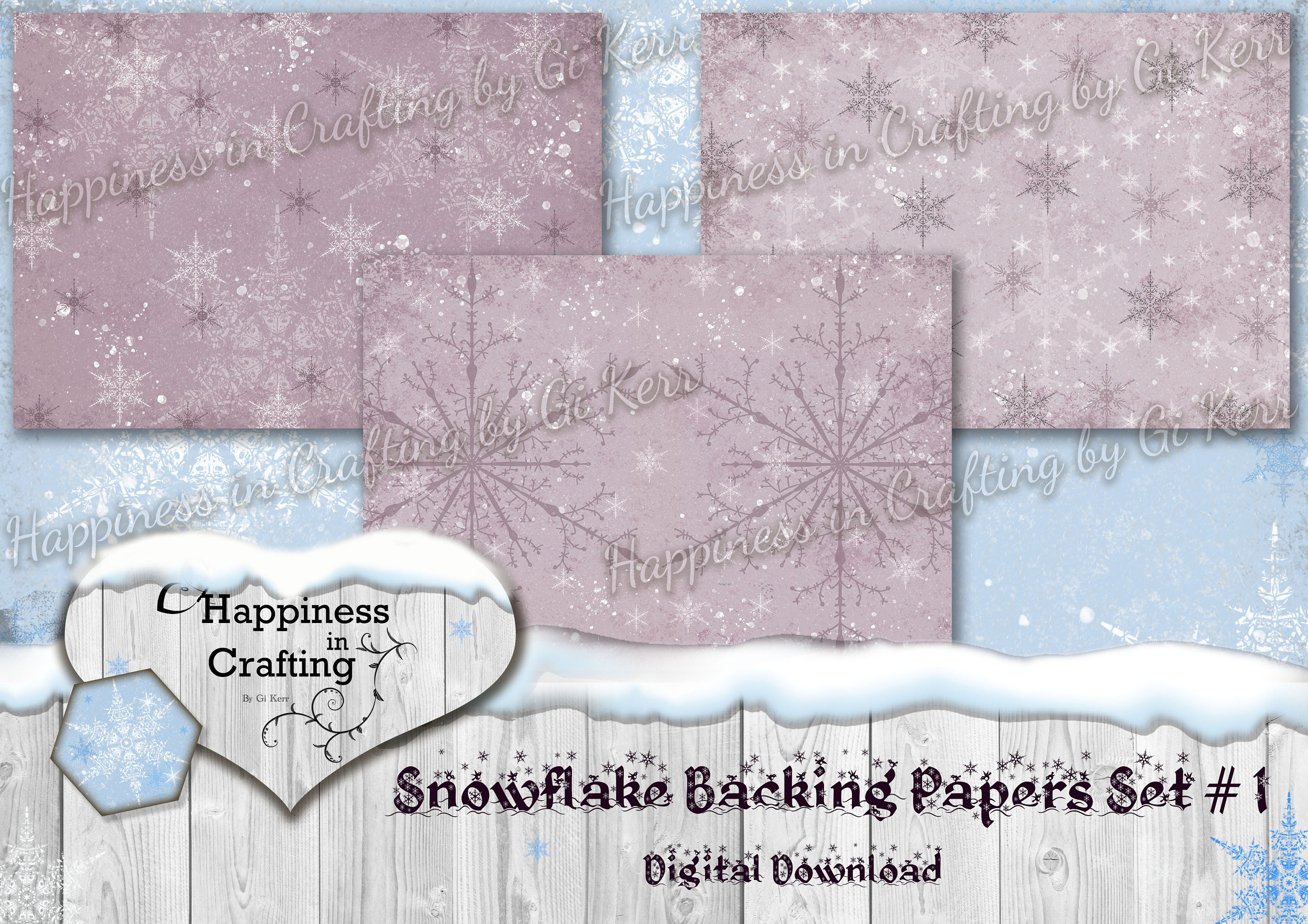 Snowflake Backing Papers Set 1 Instant Digital Download - Etsy