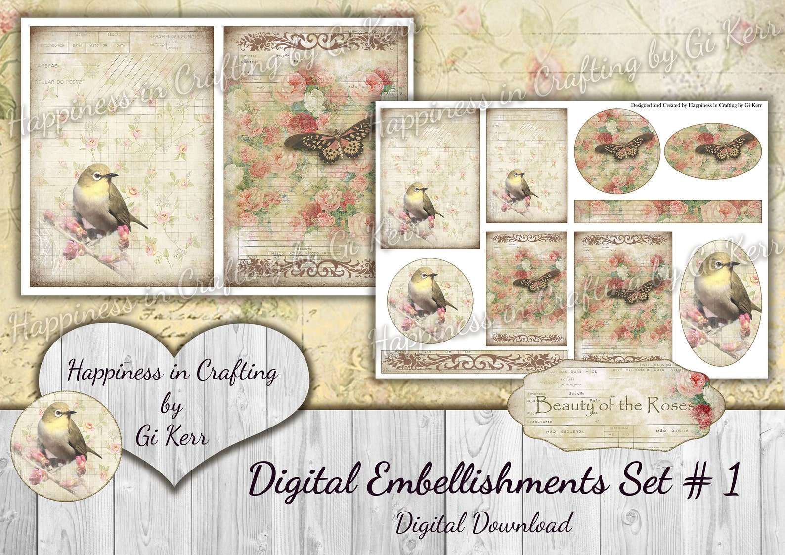 Digital Embellishments Set 1 Instant Download Printable - Etsy