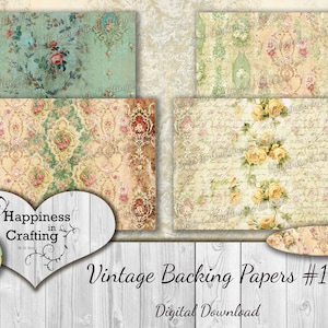 Vintage Backing Papers #1 - Instant Digital Download, Printable ...