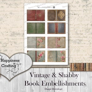 Vintage & Shabby Book Embellishments - Instant Digital Download ...