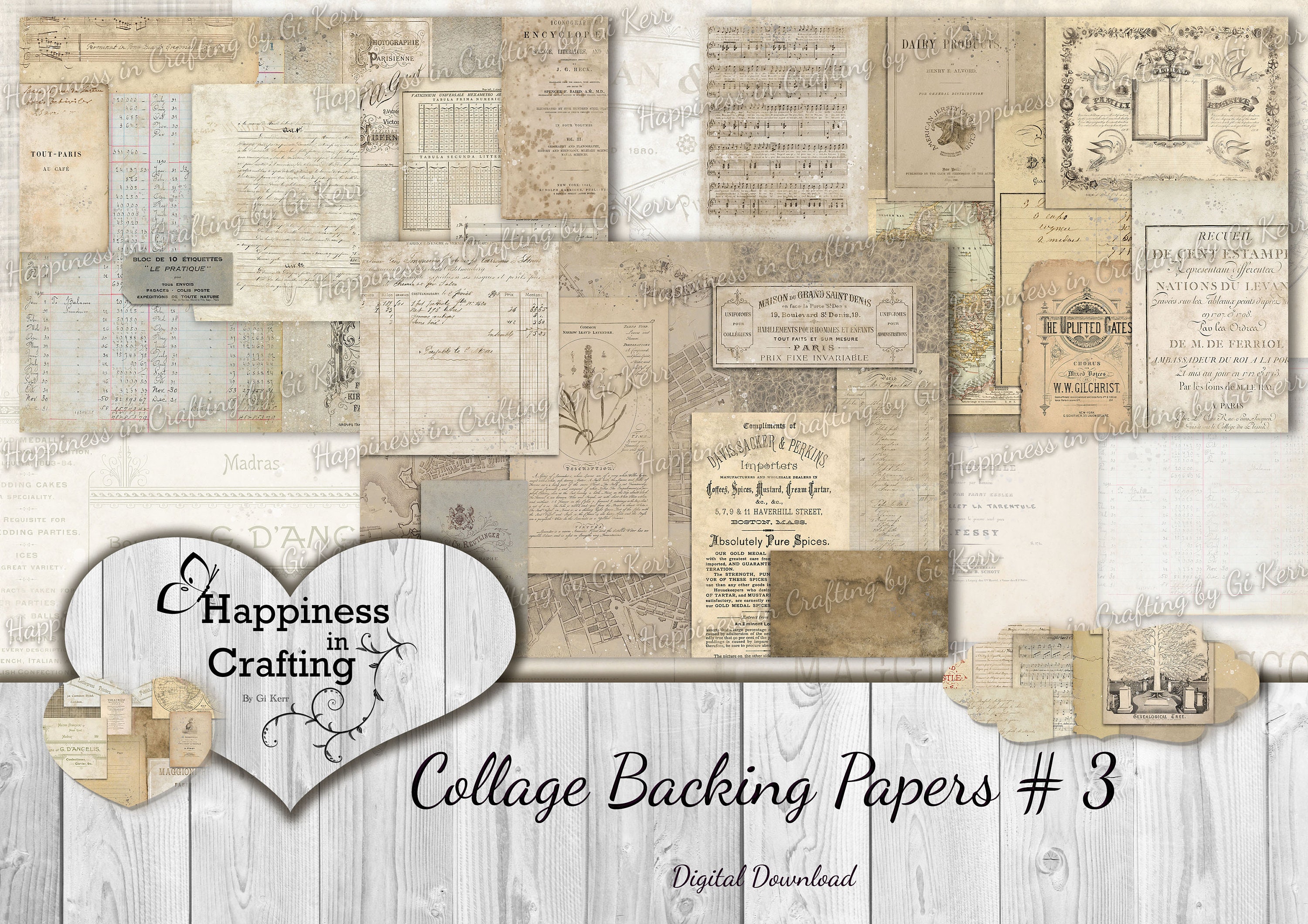Collage Backing Papers # 3 - Instant Digital Download, Printable ...