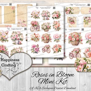 Roses in Bloom - Instant Digital Download, Printable, Digital Kit for ...