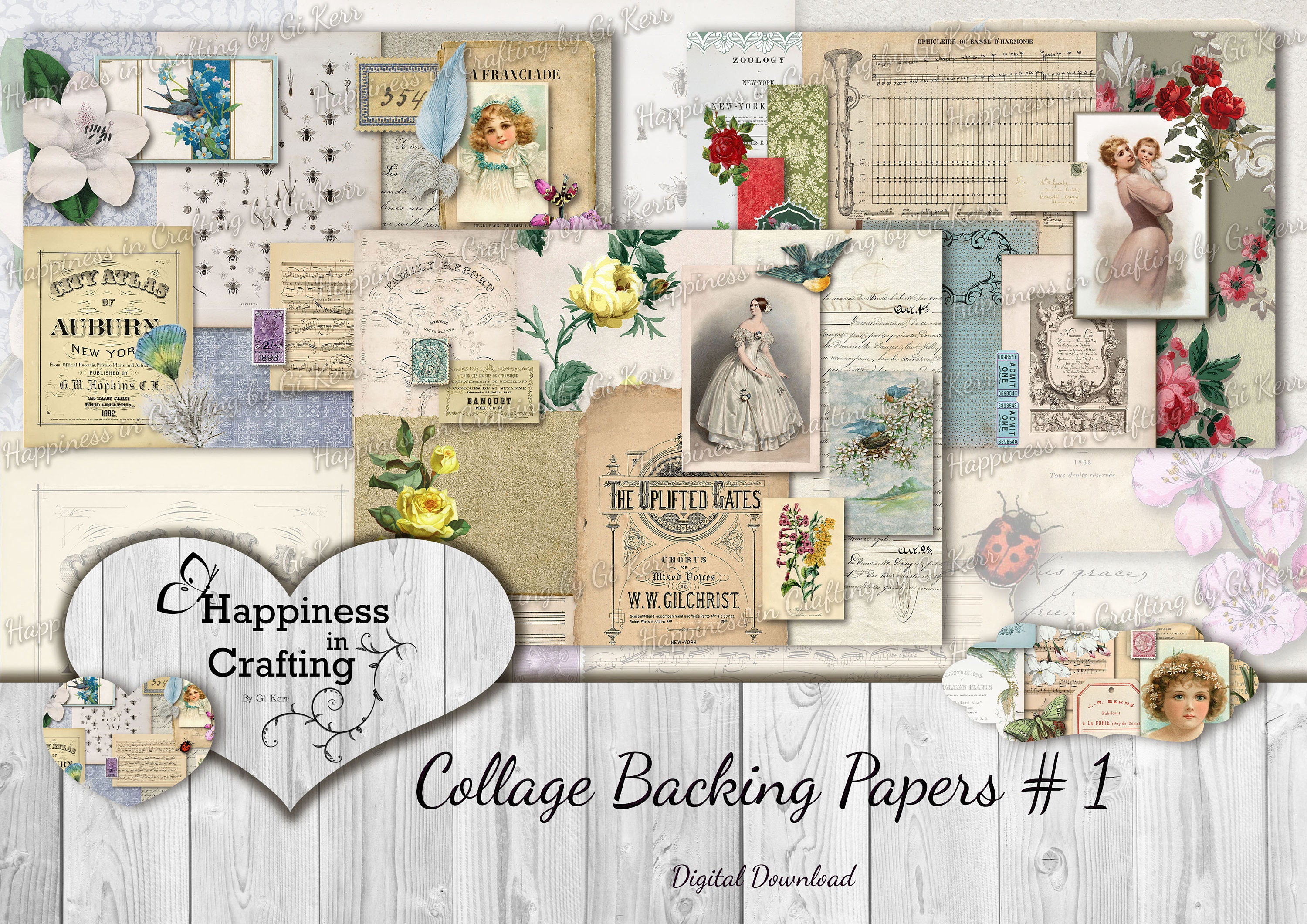Collage Backing Papers 1 Instant Digital Download - Etsy