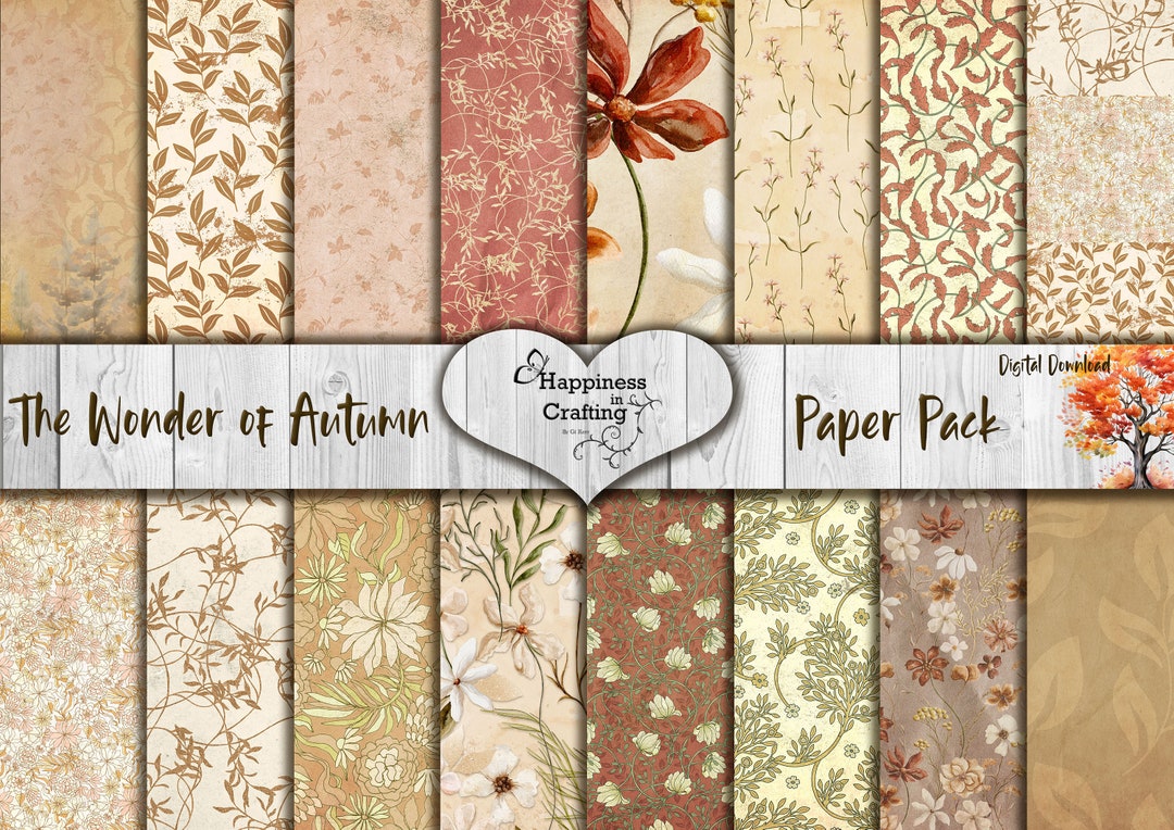 The Wonder of Autumn Paper Pack - Instant Digital Download, Printable ...
