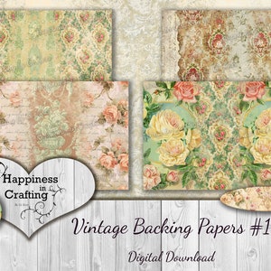 Vintage Backing Papers #1 - Instant Digital Download, Printable ...