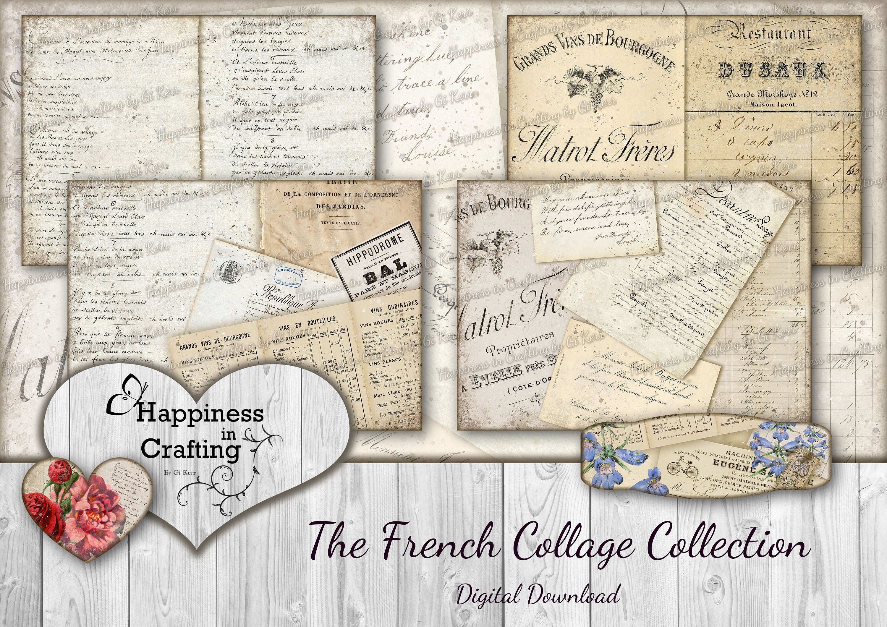 The French Collage Collection Instant Digital Download | Etsy