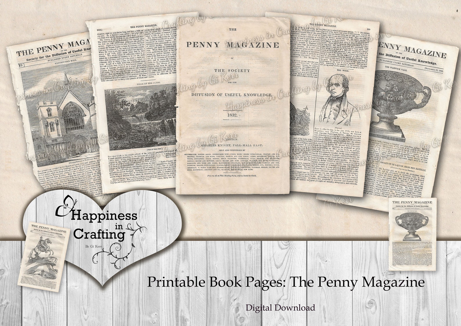 Printable Book Pages: the Penny Magazine - Instant Digital Download ...