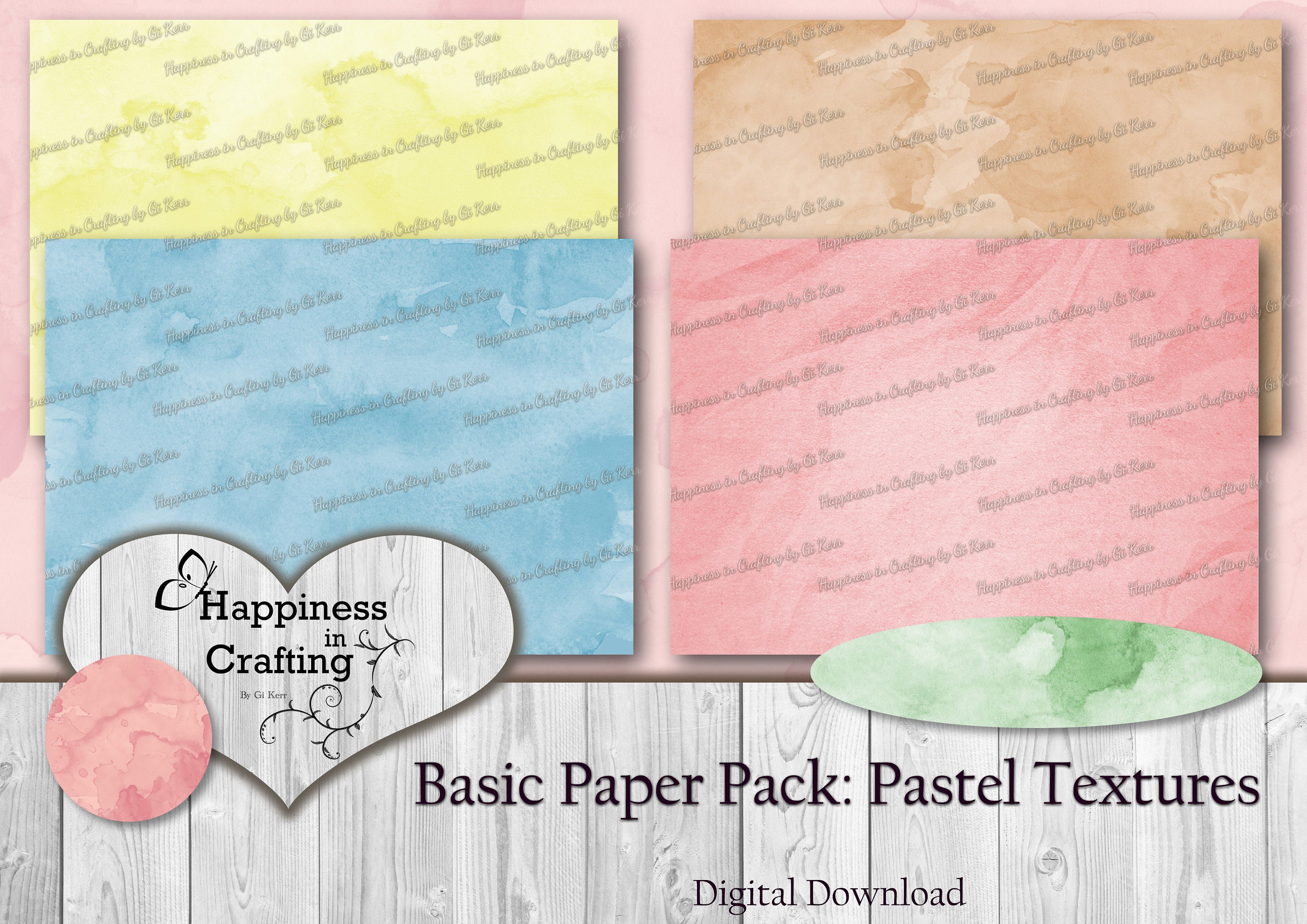 Basic Paper Pack: Pastel Textures - 20 Pages - Instant Digital Download ...