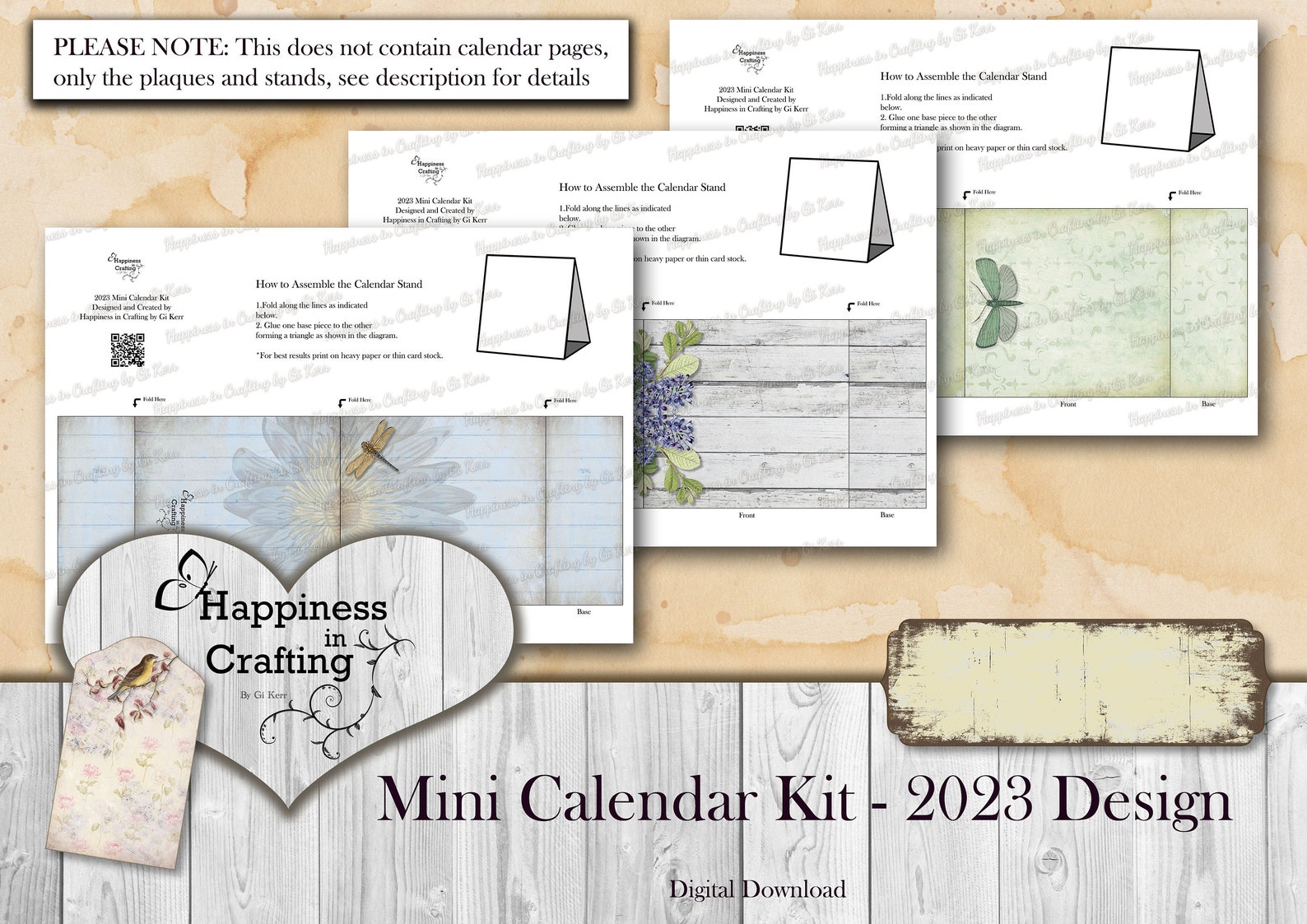 Mini Calendar Kit 2023 Design - Instant Digital Download, Printable ...
