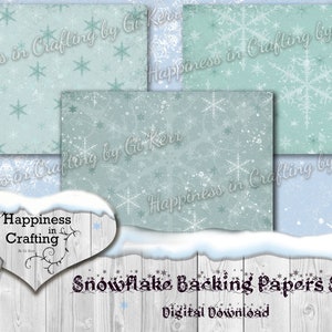 Snowflake Backing Papers Set # 1 - Instant Digital Download, Printable ...