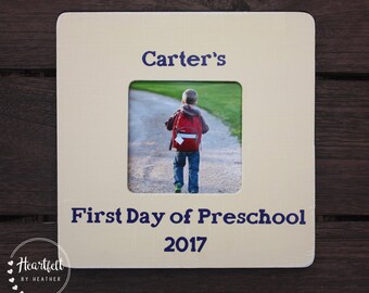 Custom First Day of School Photo Frame Personalized Back to | Etsy