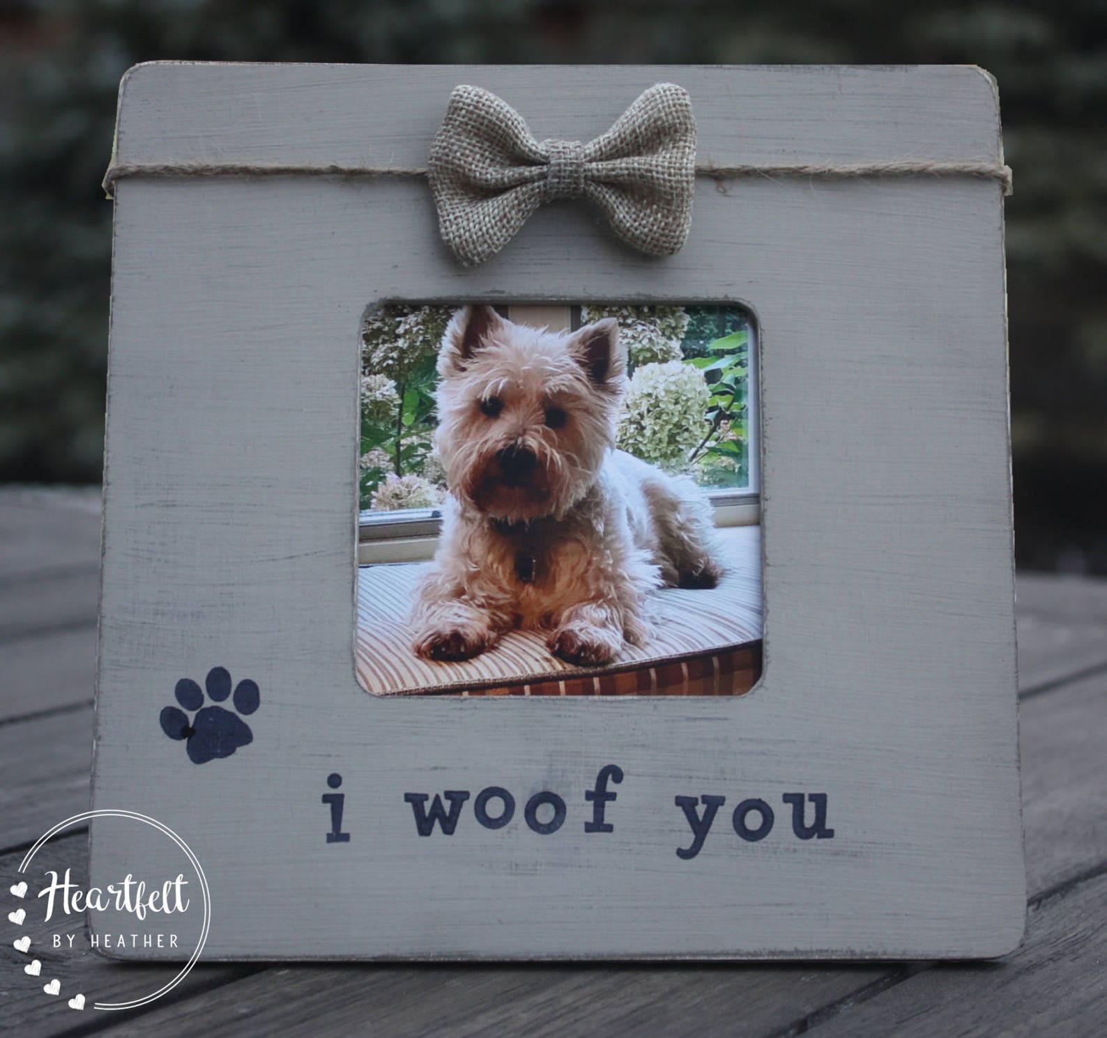 Custom I Woof You Wood Picture Frame Pet Memorial Frame Dog Lover Gift ...