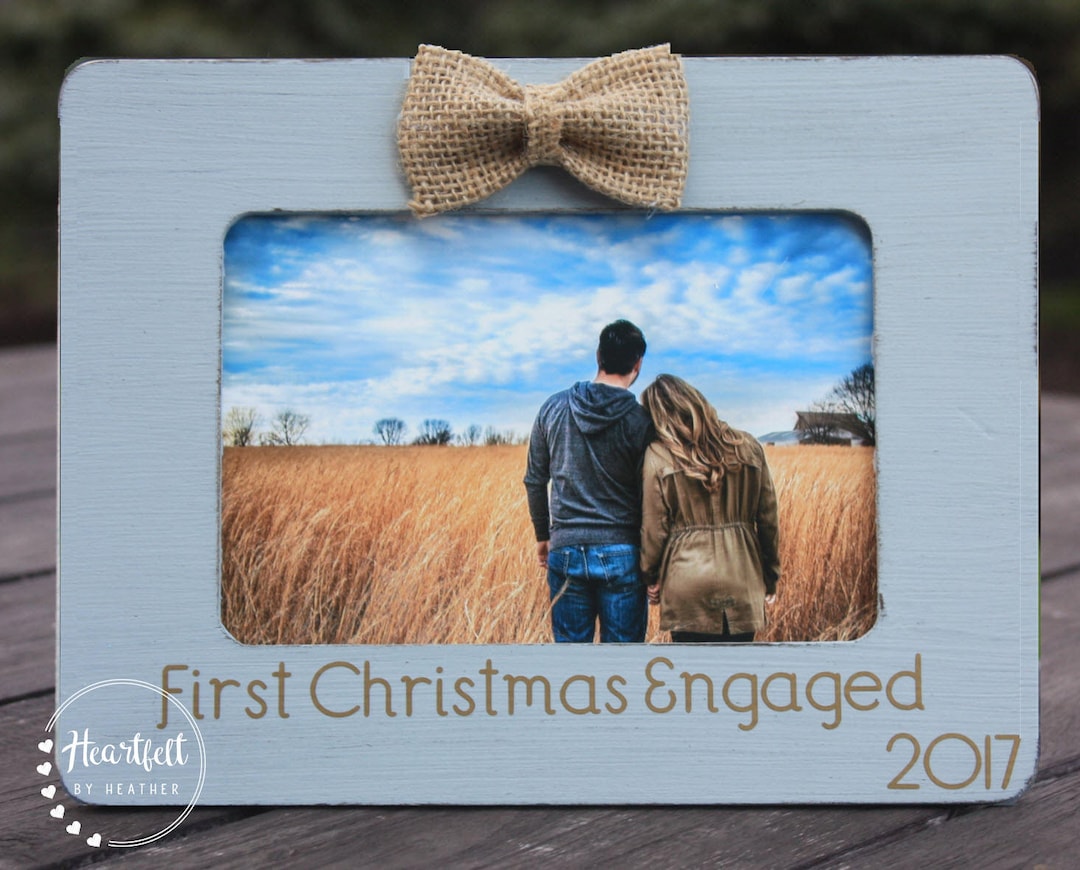First Christmas Engaged Frame Personalized Picture Frame Engagement ...