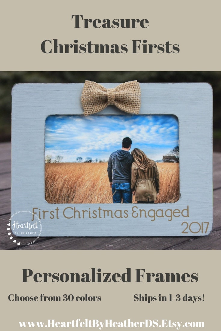 First Christmas Engaged Frame Personalized Picture Frame | Etsy