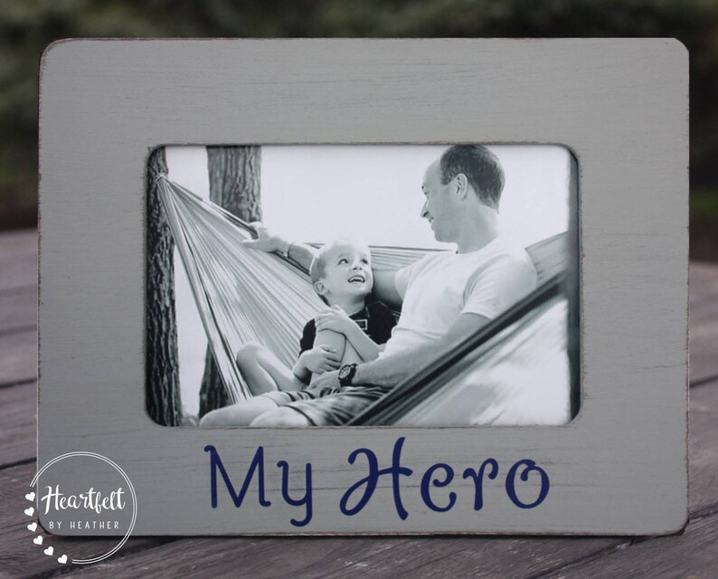 Custom My Hero Picture Frame Dad Gifts From Son Grandpa - Etsy
