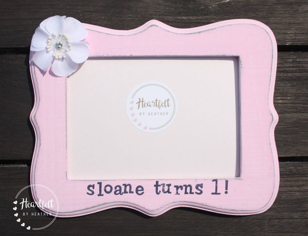 Personalized First Birthday Picture Frame - Hand-painted Nursery Decor ...
