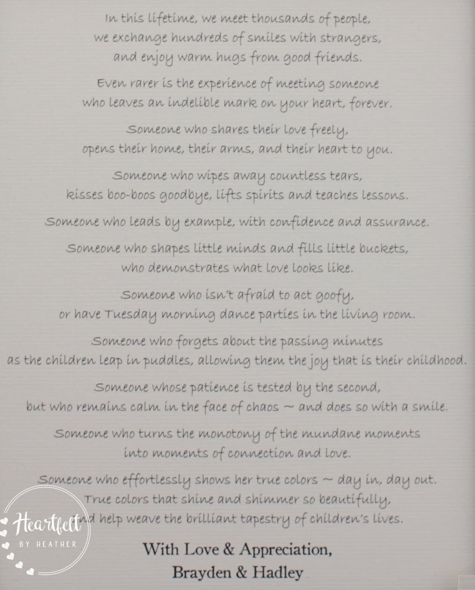 Personalized Poem 10-15 Lines Custom Poem Print for - Etsy Canada
