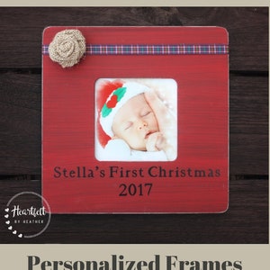 Baby's First Christmas Frame Personalized Picture Frames Christmas ...