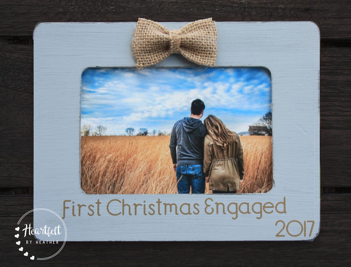 First Christmas Engaged Frame Personalized Picture Frame - Etsy