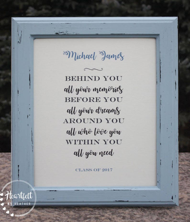 Personalized Graduation Poem Print, Distressed Frame - Etsy