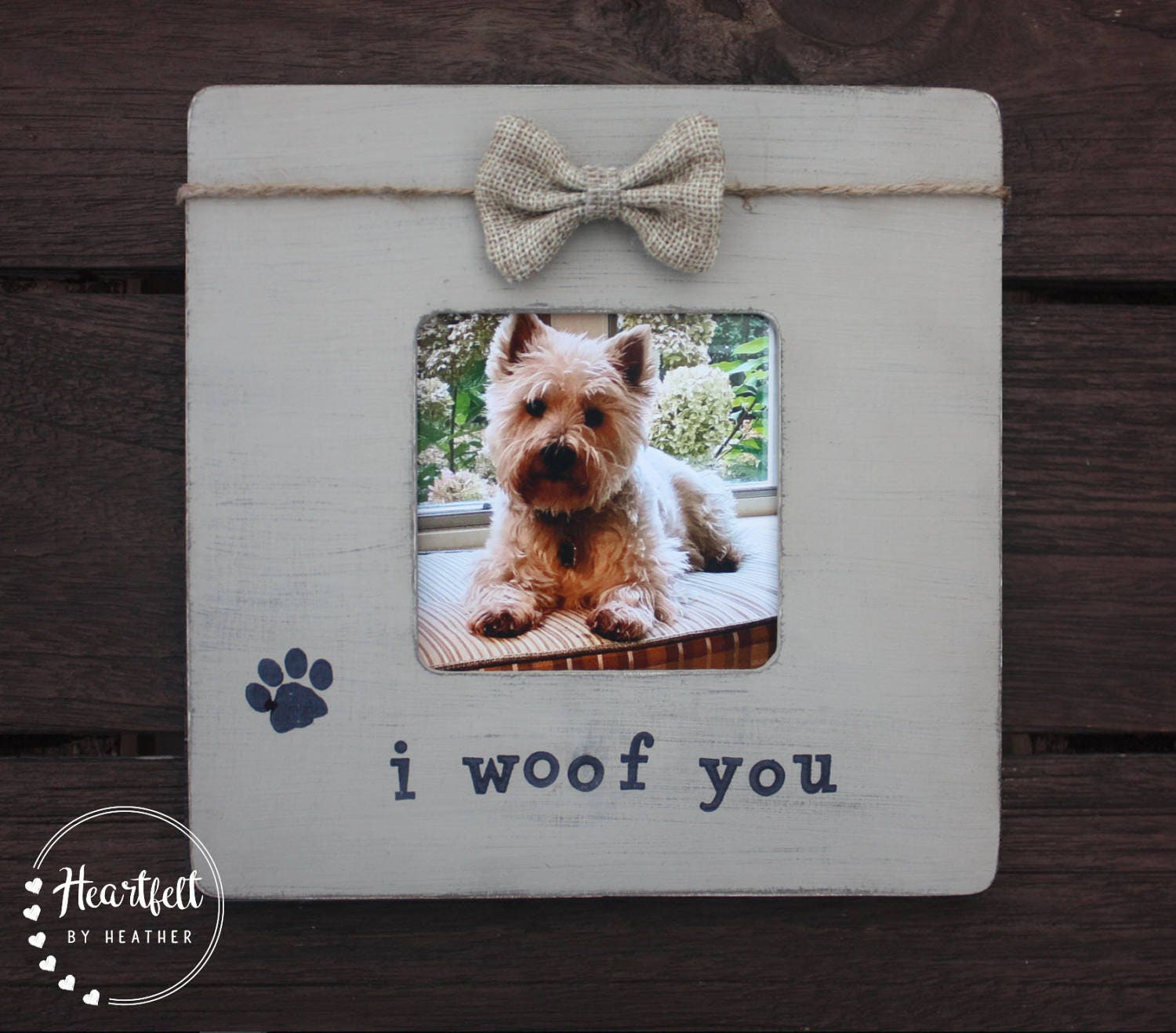 Custom I Woof You Wood Picture Frame Pet Memorial Frame Dog - Etsy
