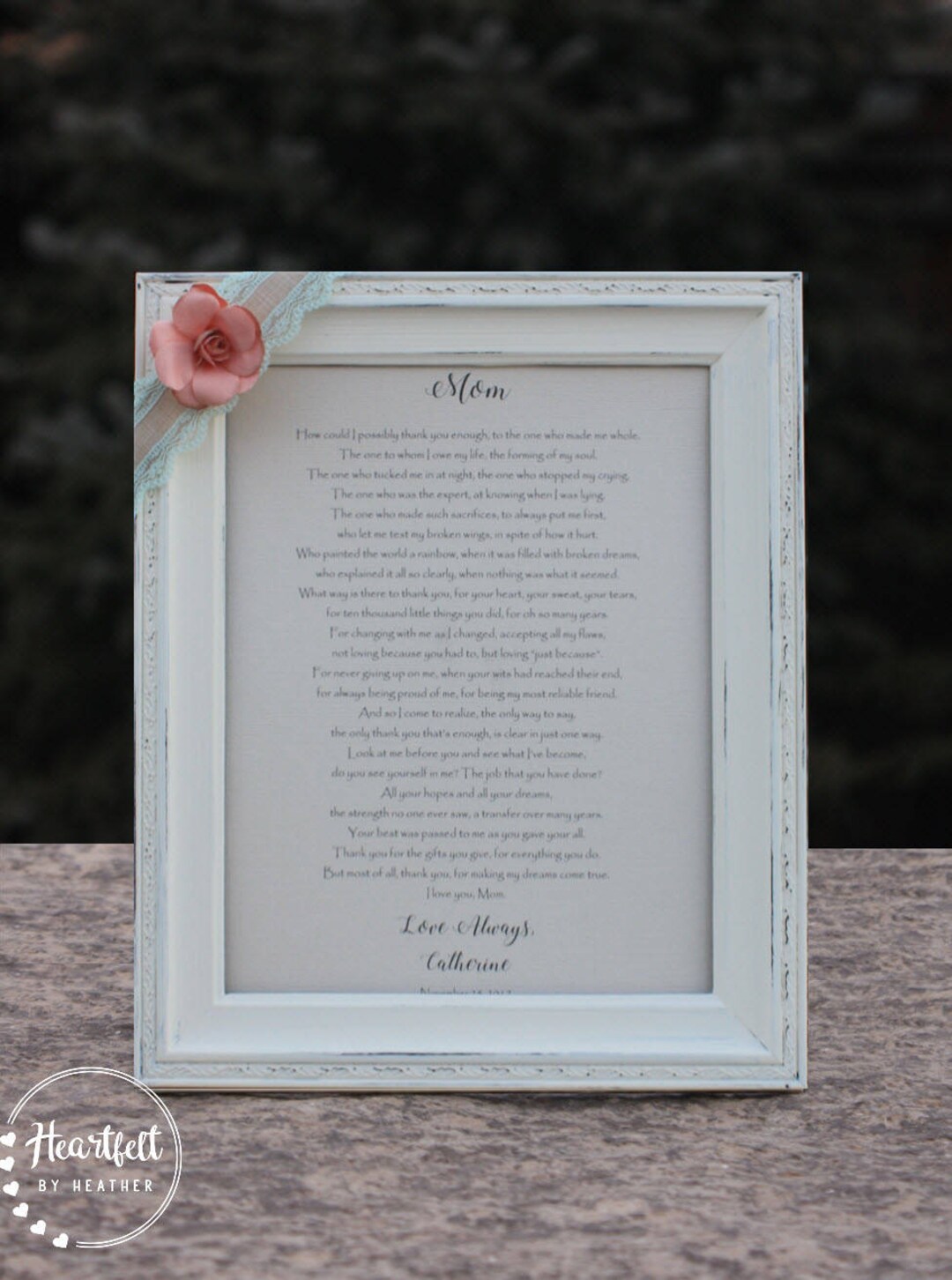 Mother of the Bride Poem - Bride Gift to Mom - Personalized Poem for ...