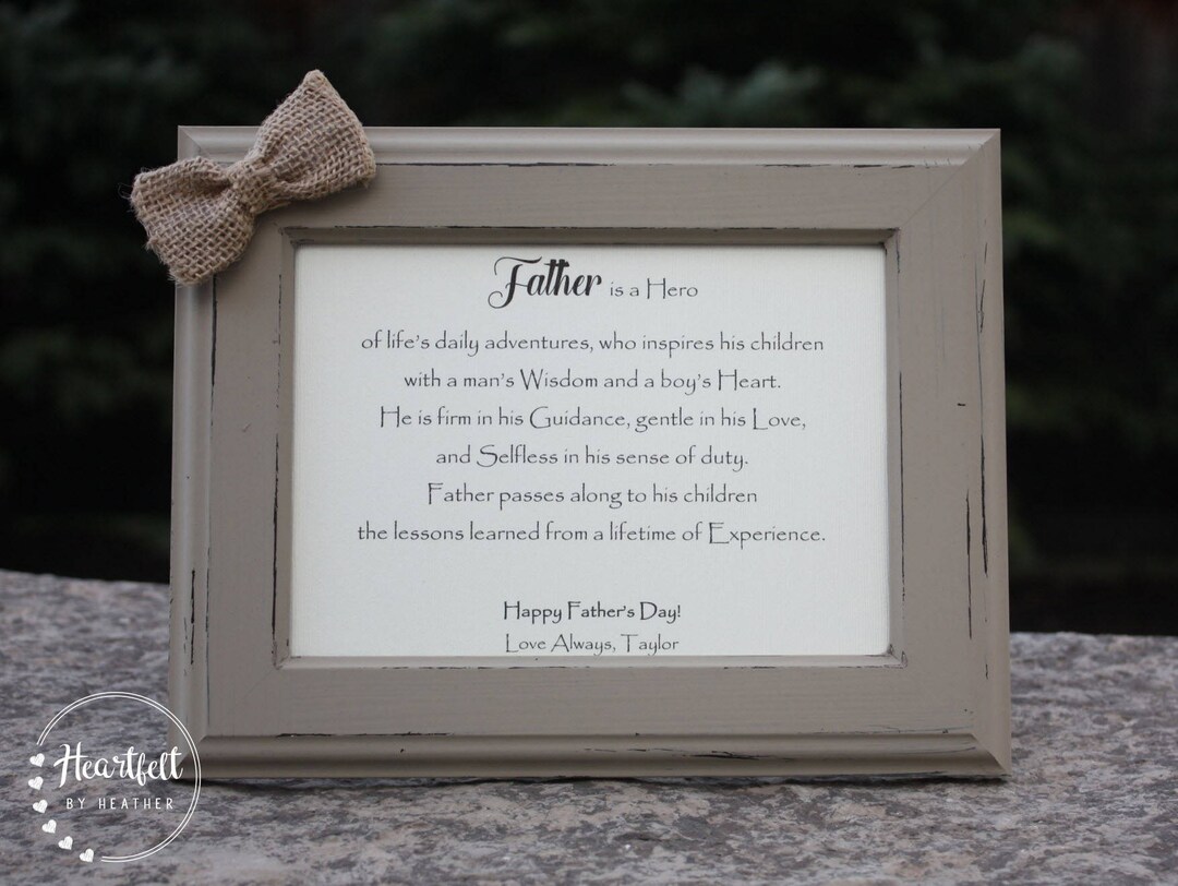 Father Poem for Dad Unique Gift for Father Personalized Frame Dad ...