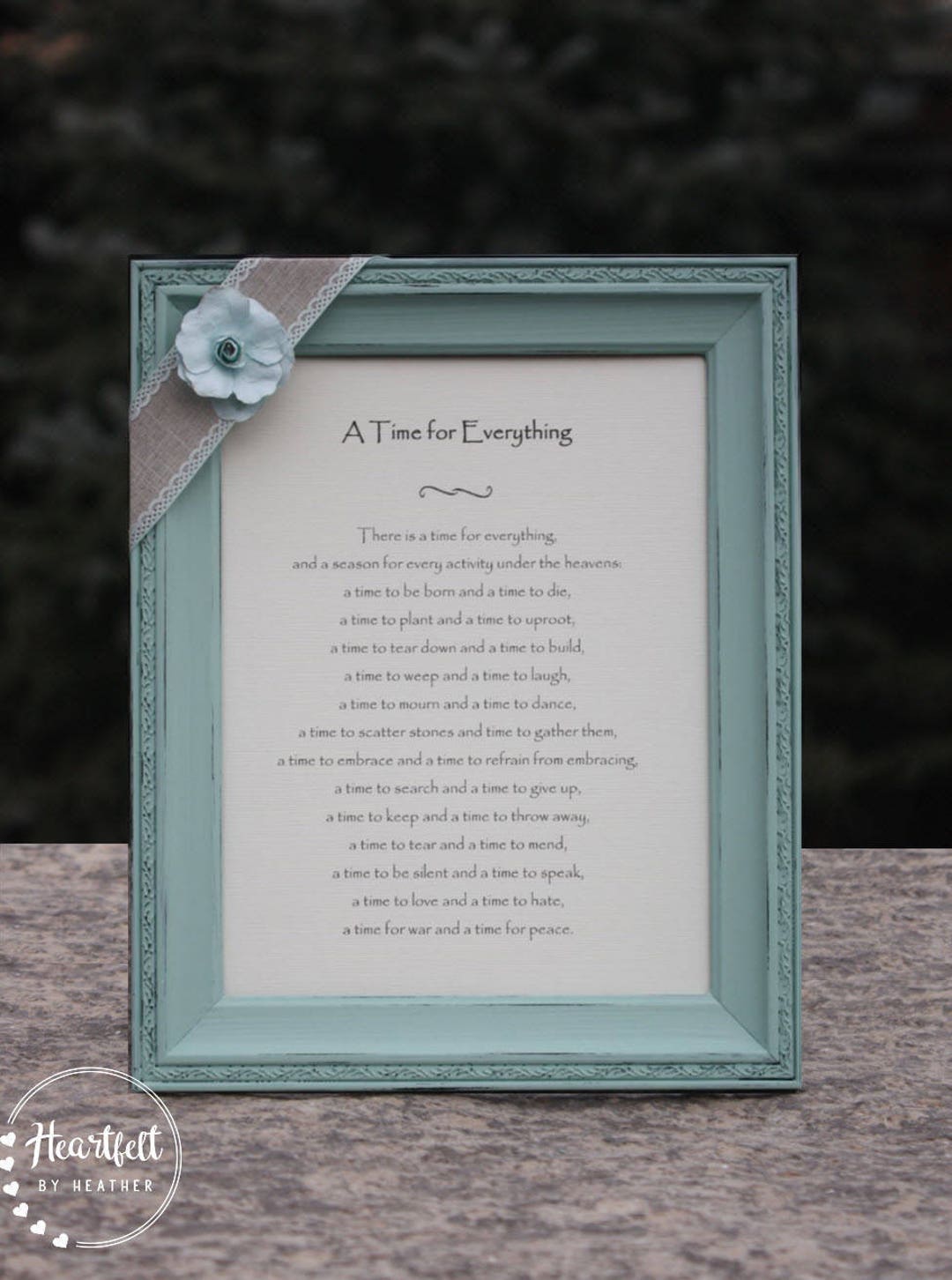 Ecclesiastes 3 Framed Poetry Art Religious Gifts Custom Framed Poem ...