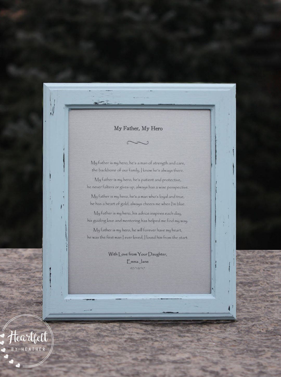Personalized Poem for Dad | Distressed Picture Frame, Father's Day Gift ...