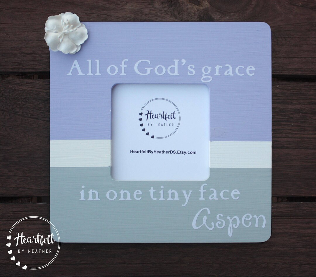 Custom All of Gods Grace in One Tiny Face Baby Girl Picture Frame ...