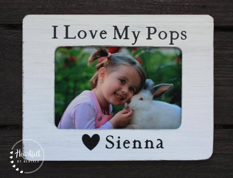 Personalized "i Love My Pops" Picture Frame – Rustic Grandpa Gift - Etsy