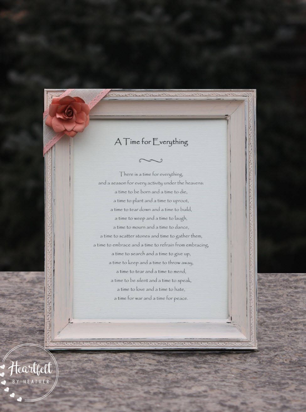 To Everything There is a Season Framed Poem Ecclesiastes 3 | Etsy