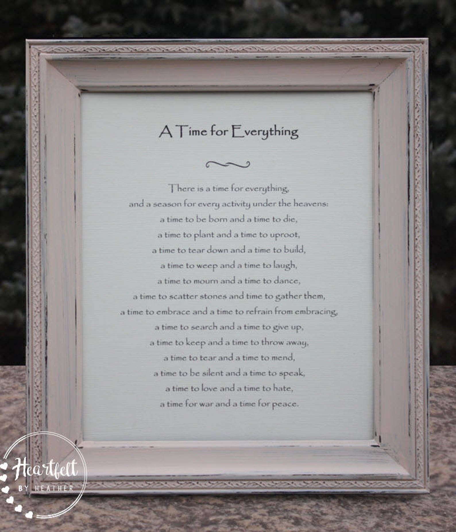 Time for Everything Verse Ecclesiastes 3 Bible Scripture Custom ...