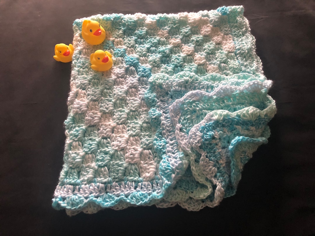 Baby Blanket, Turquoise Baby Blanket, Handmade Newborn Blanket, Crib ...