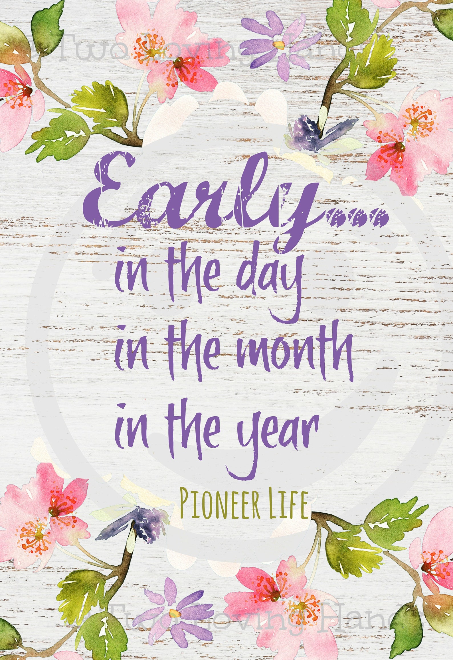 Early in the Day in the Month in the Year Pioneer Life Jw - Etsy