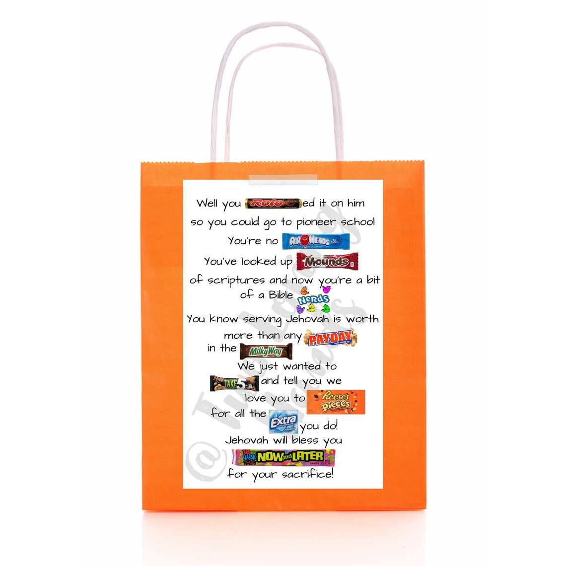 PSS Candy Poem Jw Pioneer Gifts PSS Gift Cheap Gift Idea - Etsy