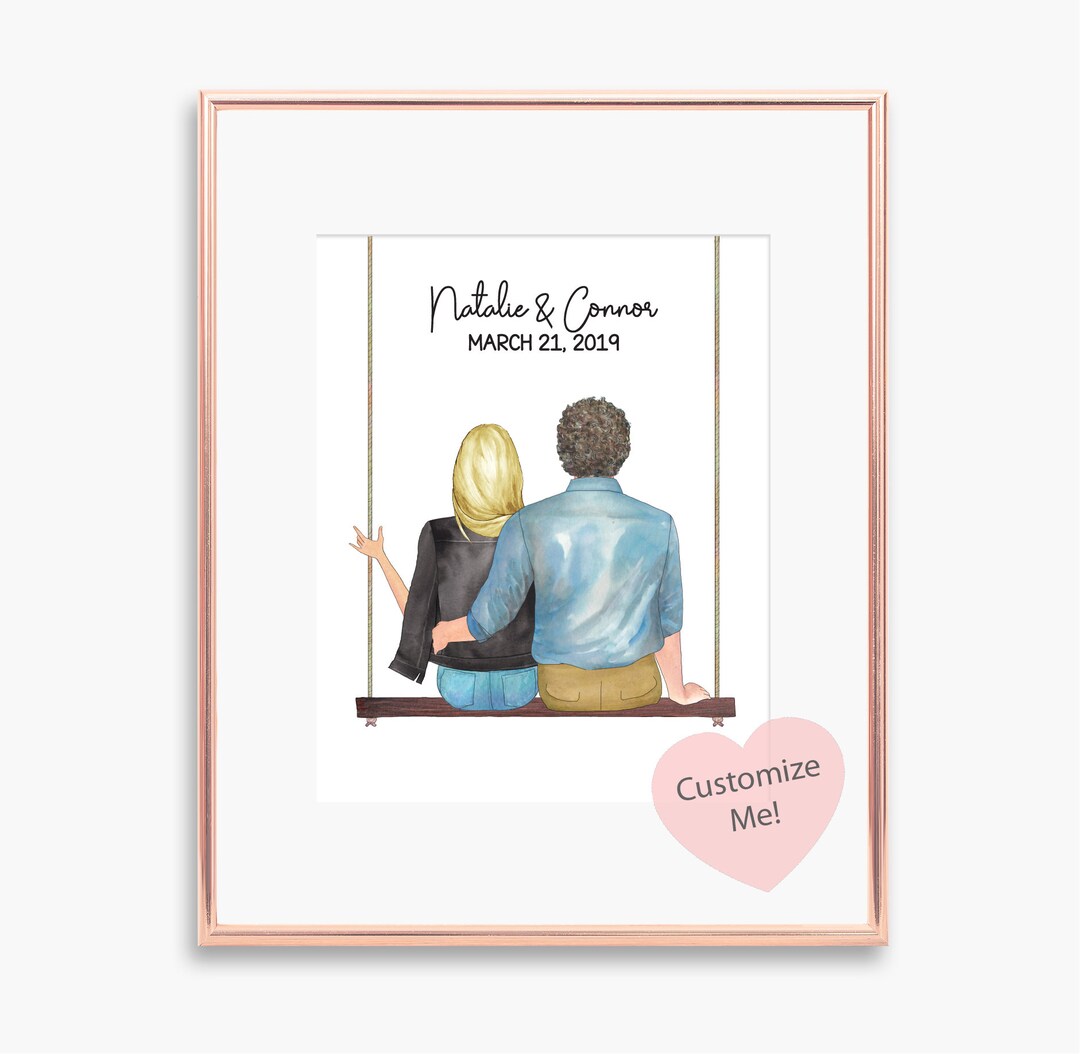 Anniversary Gift | Custom Wall Art | Couples Engagement Gift | His and ...