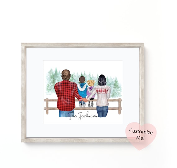 Personalized Family Wall Art Custom Family Portrait Print | Etsy