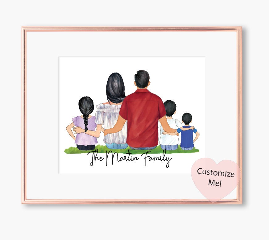Personalized Family Wall Art | Custom Family Portrait Print | Custom ...