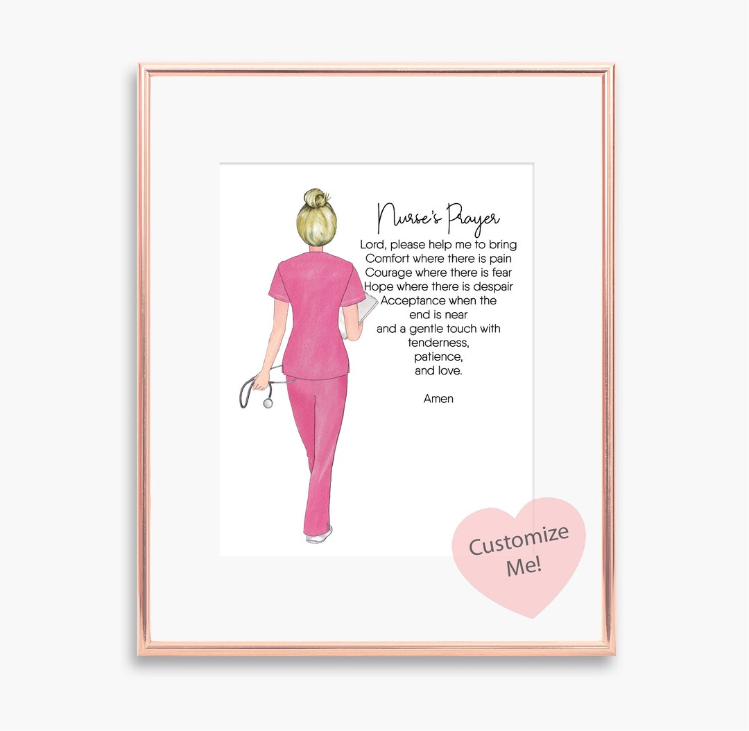 Nurses Prayer | Nurse Gift | Custom Graduation Gift | Bible Verse ...