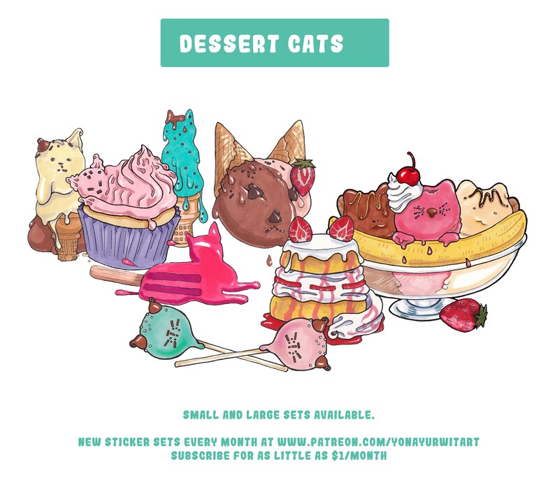 Cat Food: Set of 6 Glossy Sticker Packs | Etsy