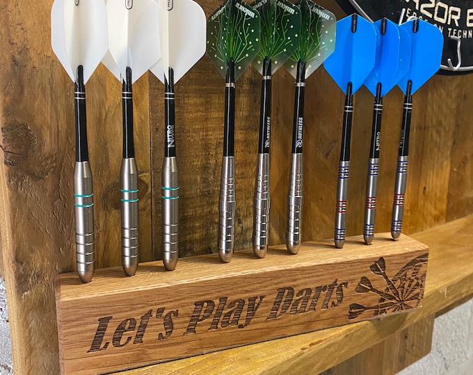 Oak Darts Stand (3 Sets of Darts) - Etsy UK