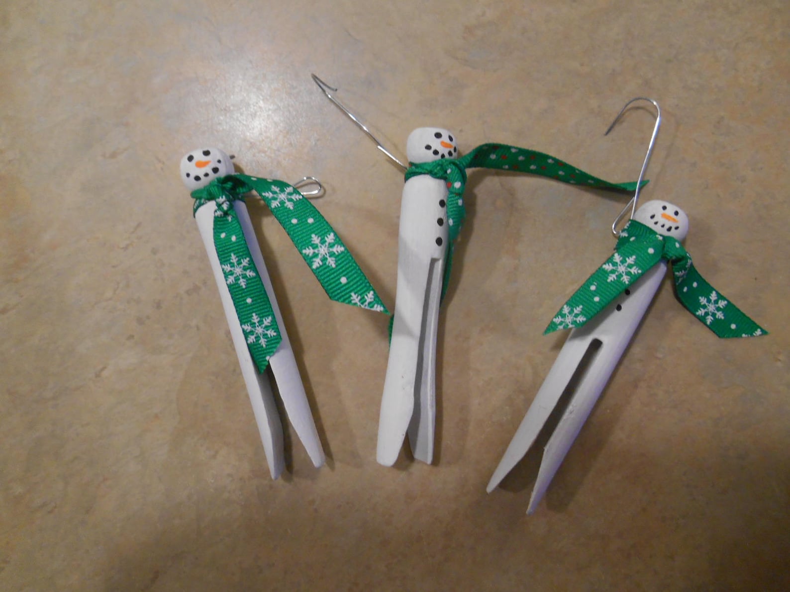 Wooden Clothespin Ornaments With Ribbon Scarfs and Hangers - Etsy